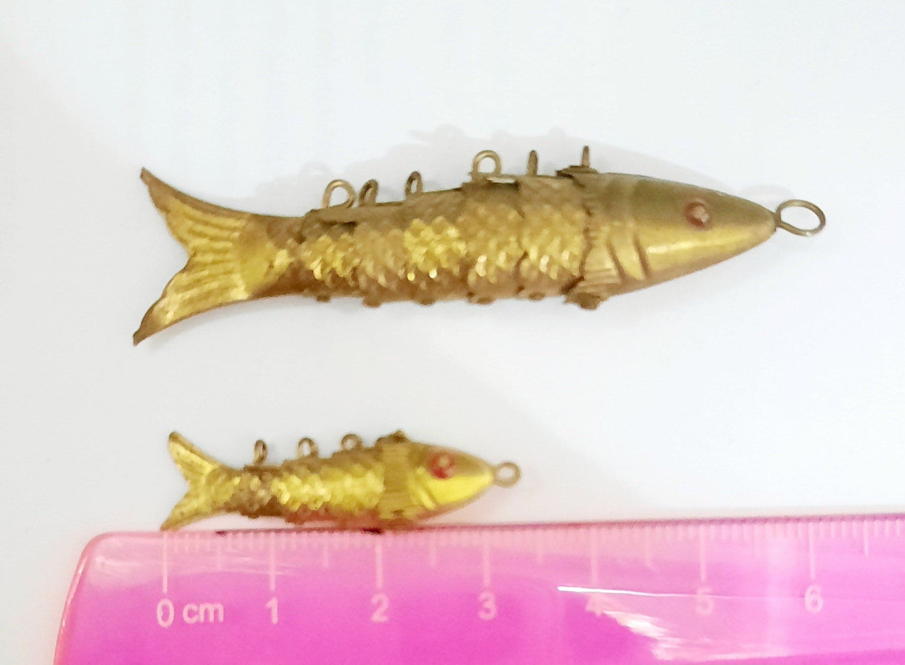 Vintage Large Articulated Fish Pendant in Raw Brass 2 PCS - Etsy