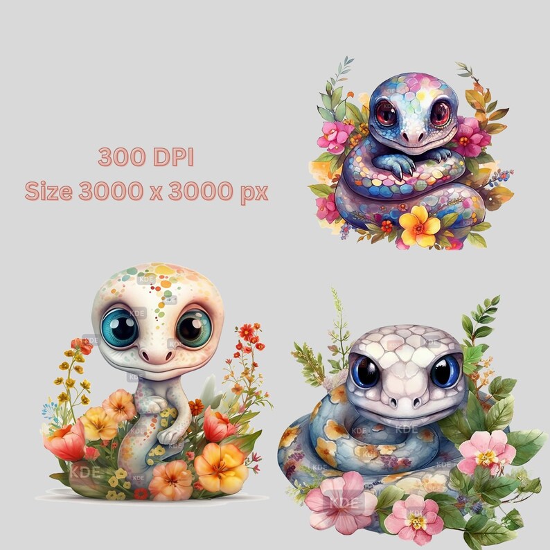 Cute Snake PNG Bundle , Cute Snakes Clipart , Fantasy Snakes Clipart ...