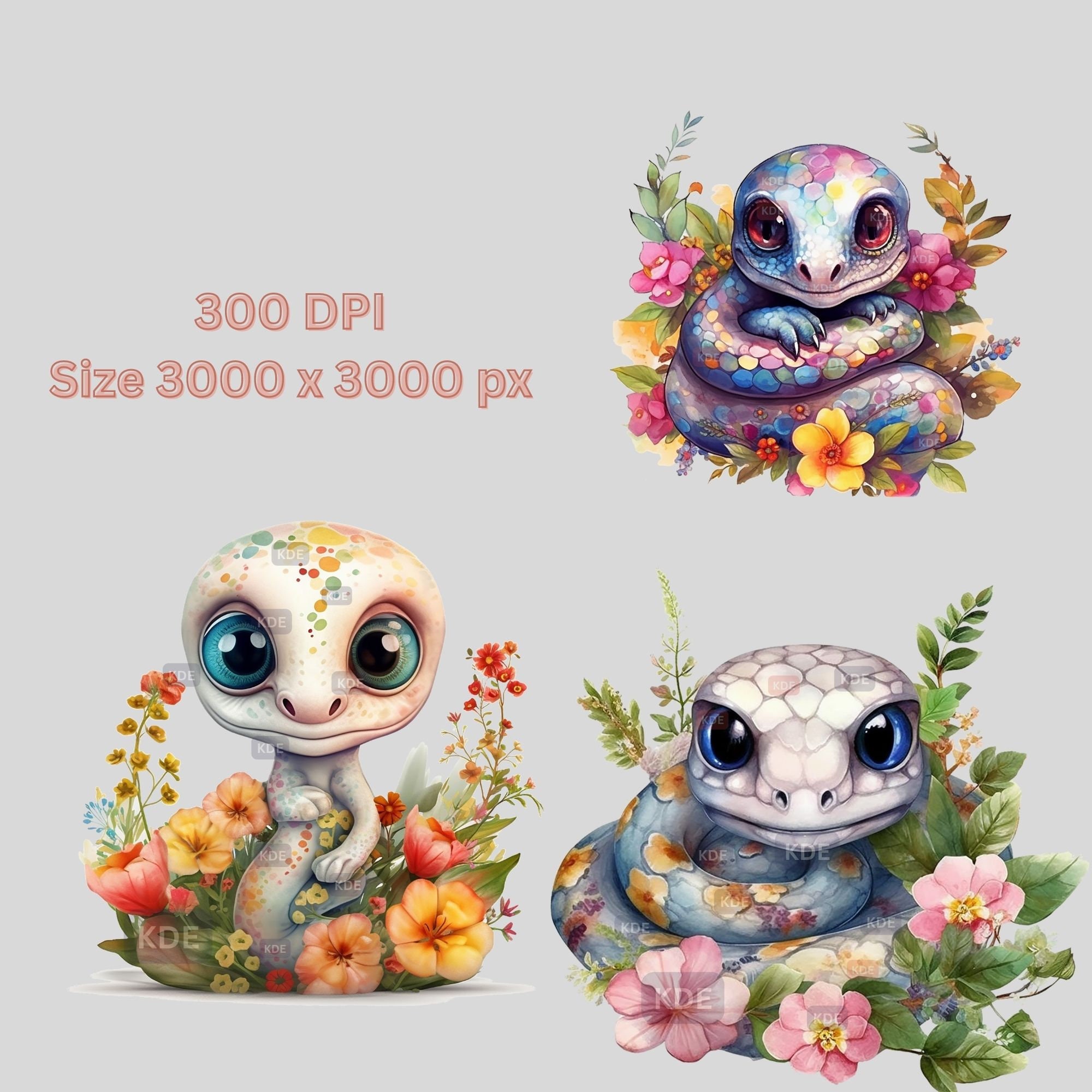 Cute Snake PNG Bundle , Cute Snakes Clipart , Fantasy Snakes Clipart ...