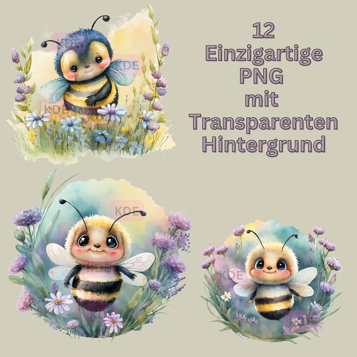 Cute Summer Bee Clipart, Baby Bee Clip Art, Watercolor Bees Clipart ...