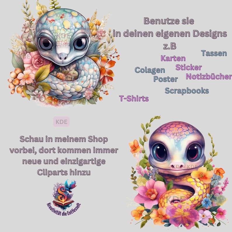 Cute Snake PNG Bundle , Cute Snakes Clipart , Fantasy Snakes Clipart ...