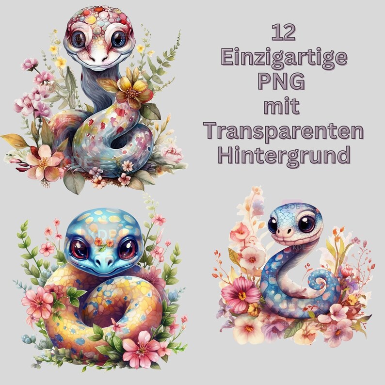 Cute Snake PNG Bundle , Cute Snakes Clipart , Fantasy Snakes Clipart ...