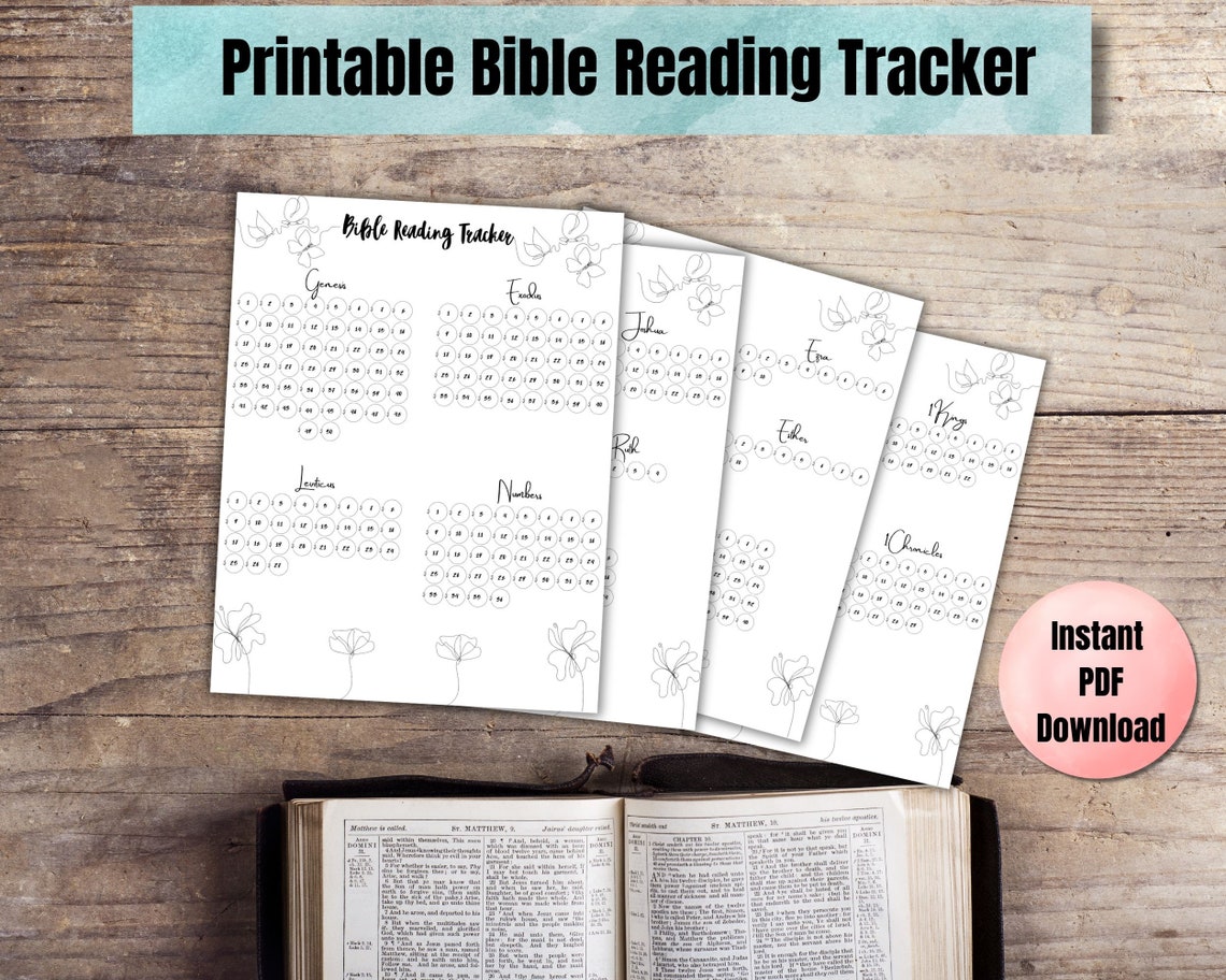 Printable Bible Reading Tracker, Bible Reading Trackers, Christian ...