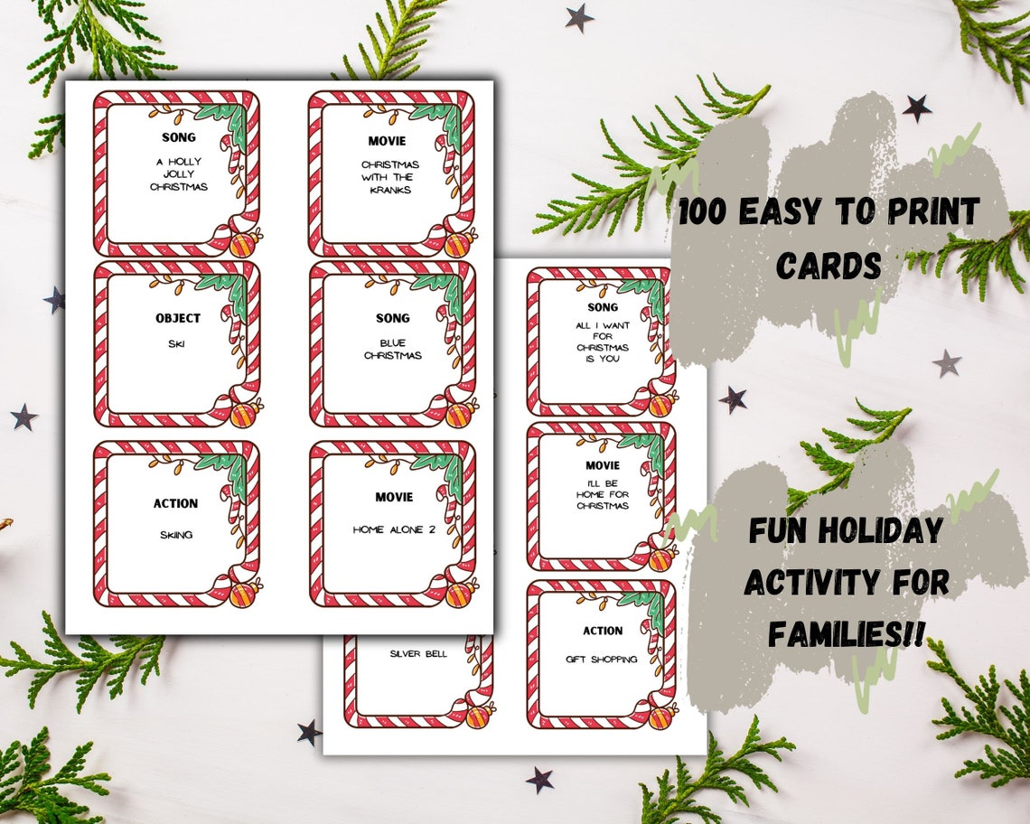 Christmas Charades, Charades, Christmas Games, Printable Downloadable ...