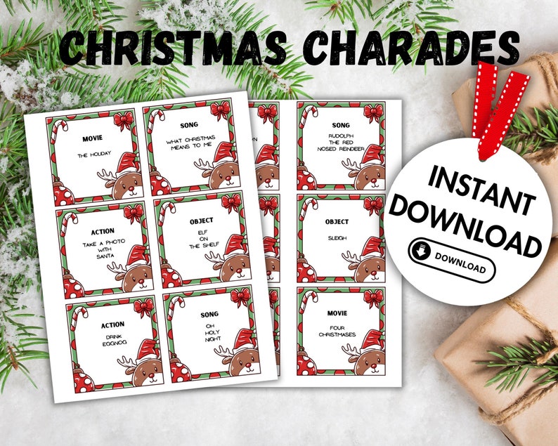 Christmas Charades, Charades, Printable Charades, Printable Christmas ...
