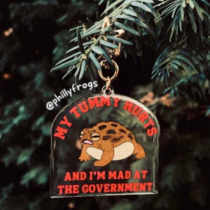 My Tummy Hurts and I’m Mad at the Government Keychain - Screaming ...