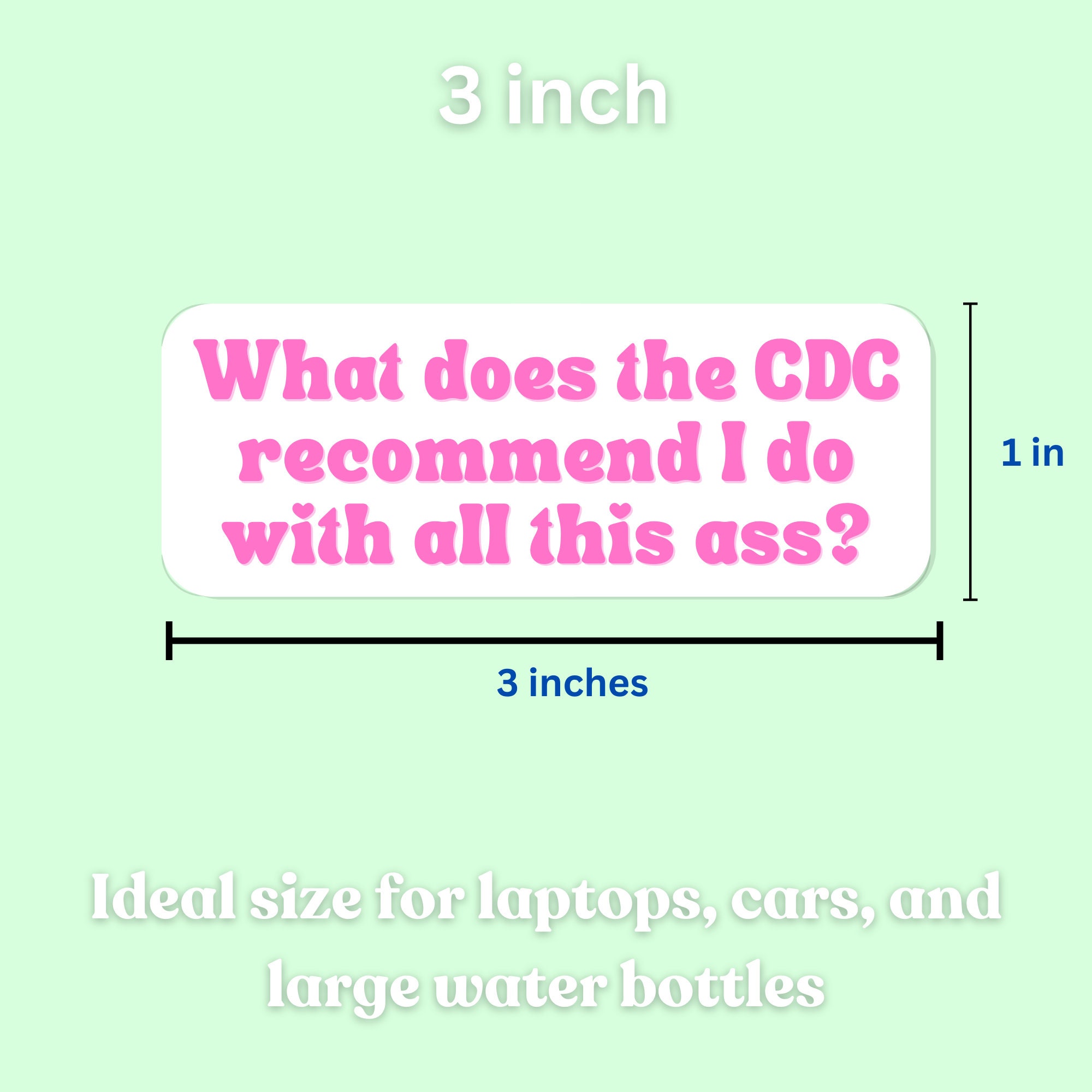 What Does the CDC Recommend I Do With All This Ass Vinyl Sticker ...