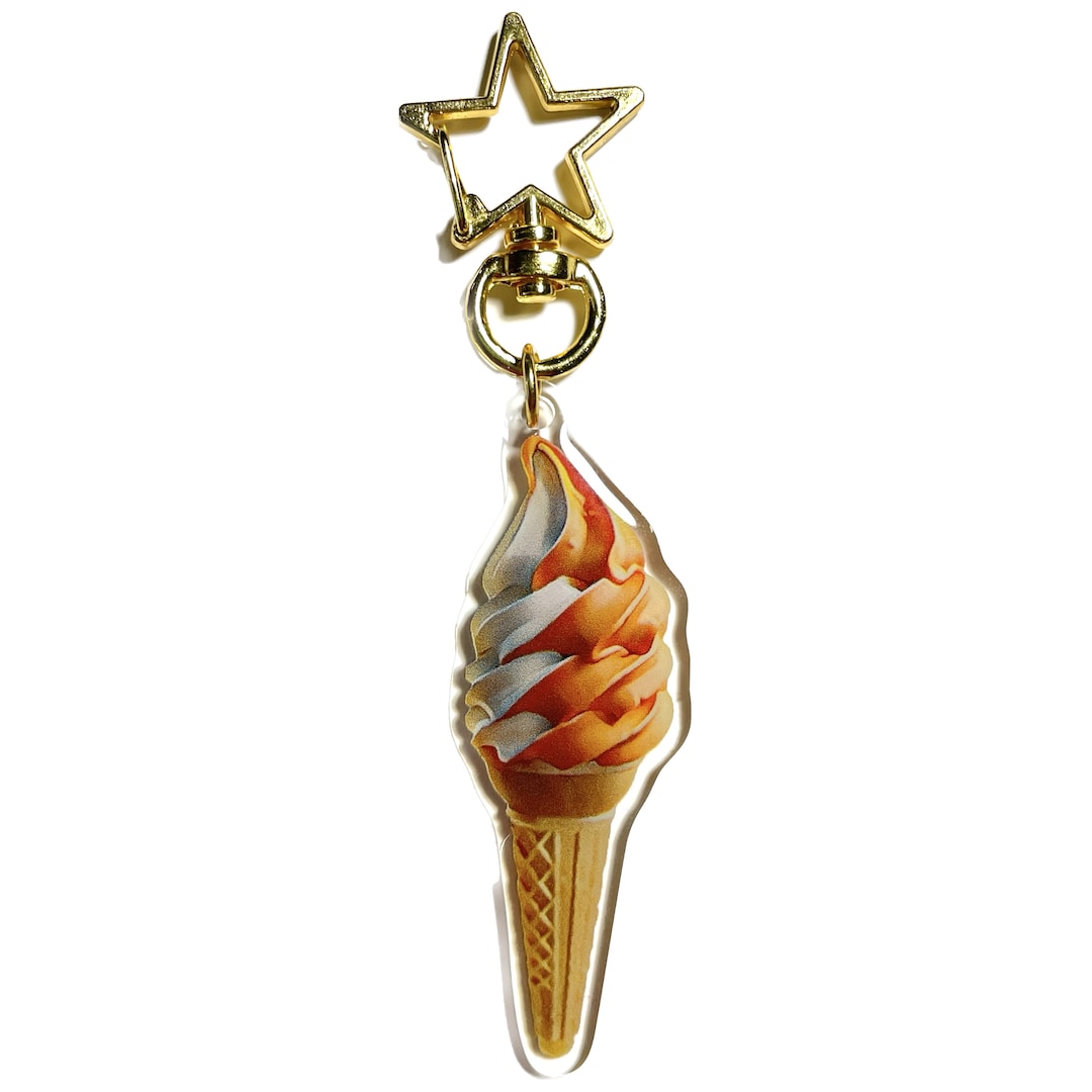 Orange Cream Frozen Custard Keychain - Fun Cute Accessories Beach ...