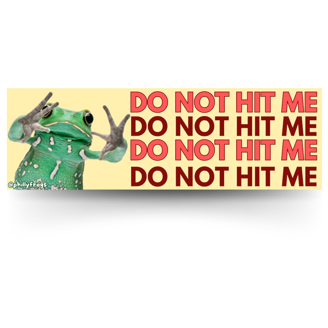 Do Not Hit Me Vinyl Bumper Sticker - Funny Frog Meme Car Decal ...