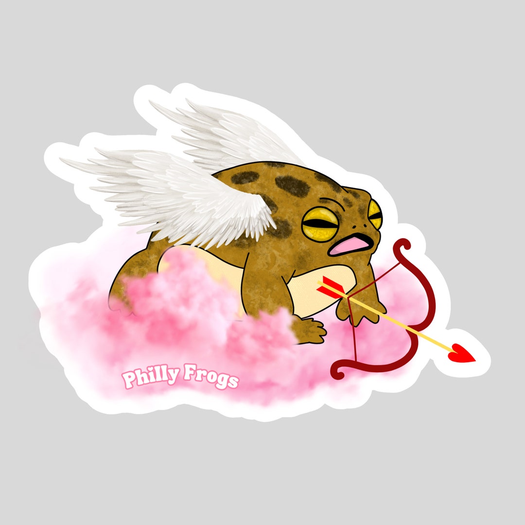 Cupid Desert Rain Frog Vinyl Sticker - Angry Frog Funny Weird Car Water Bottle Laptop Decal ...