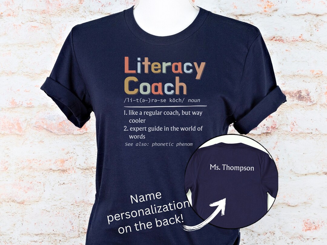 Personalized Literacy Coach Shirts for Back to School, School Reading ...