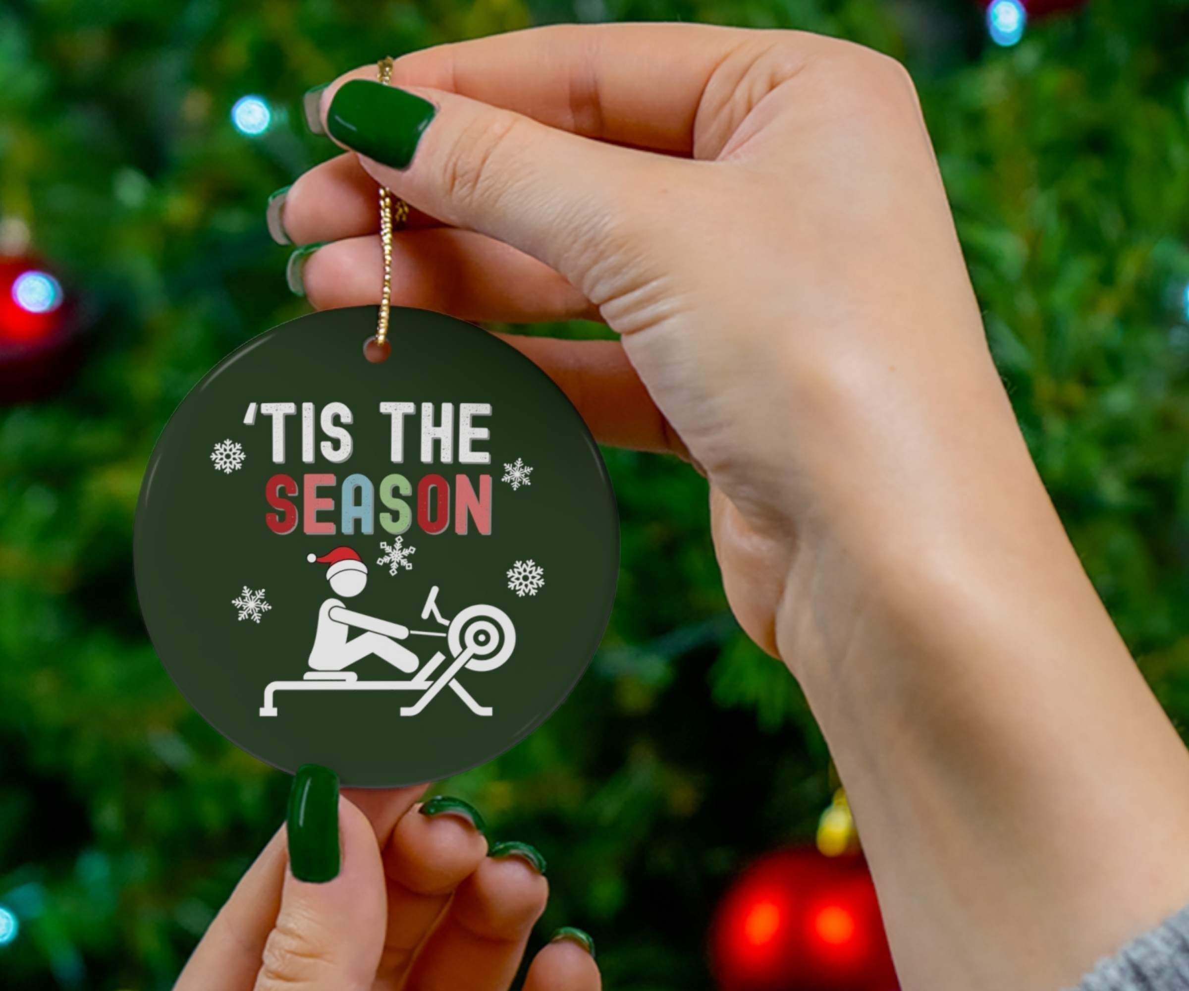 Rowing Christmas Ornament, Funny Erging Christmas Tree Ornament for ...