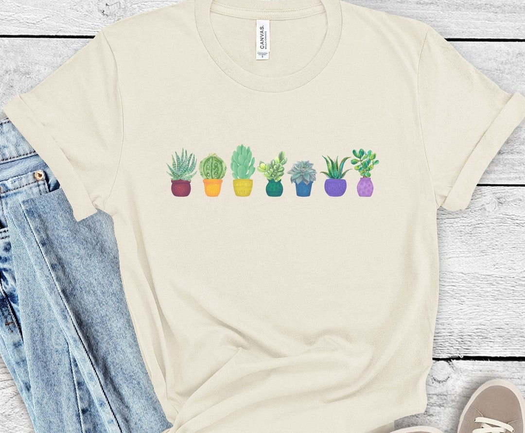 Rainbow Succulents Shirt, Subtle Pride Tshirt, Gender Neutral Shirt ...