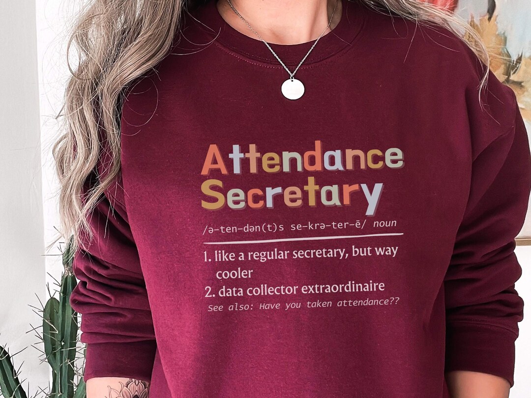 Attendance Secretary Sweater for Back to School, Funny High School ...