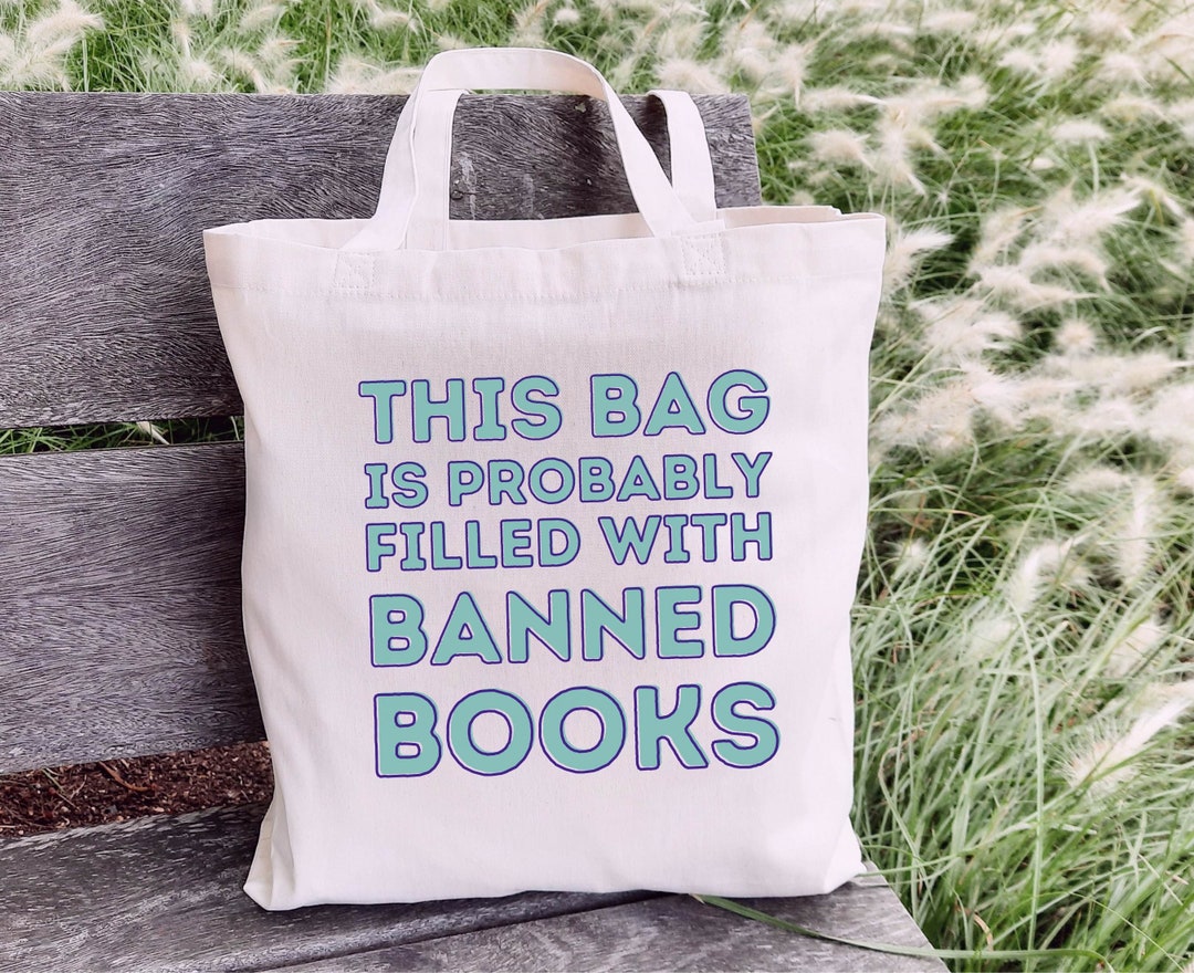 Banned Books Library Tote Bag, Funny Banned Books Gift for Book Lovers ...