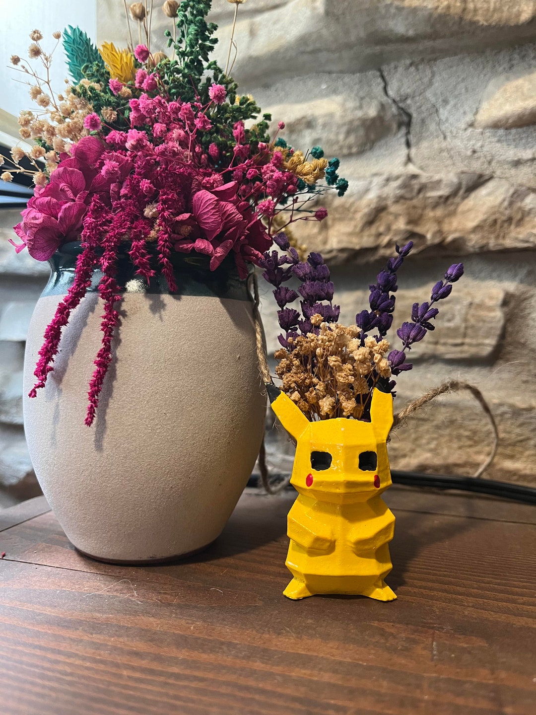 Tiny Pikachu Accessory, Cute Swing Little Pokemon, Preserved Flowers ...