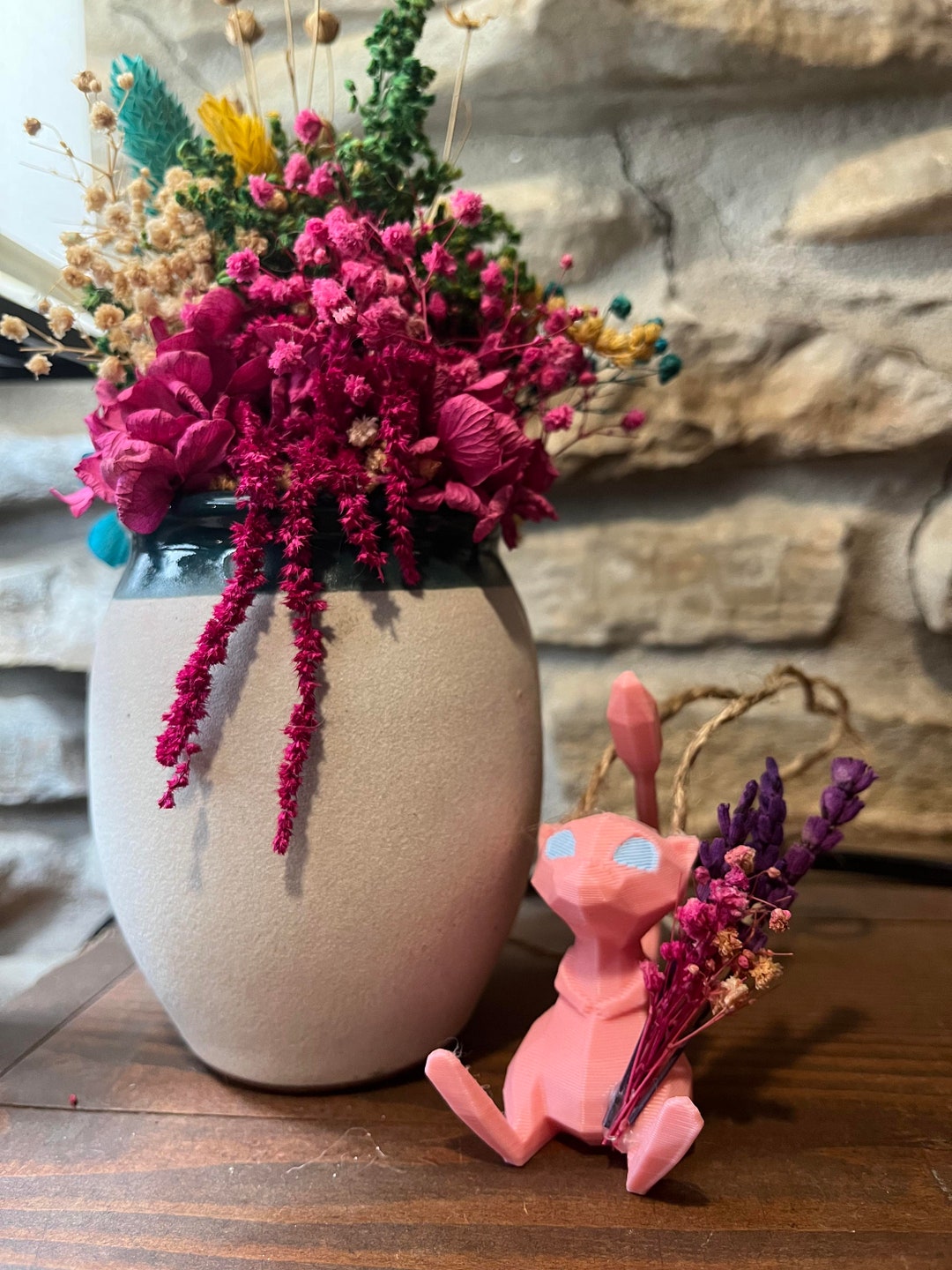 Tiny Mew Accessory, Cute Swing Little Pokemon, Preserved Flowers ...