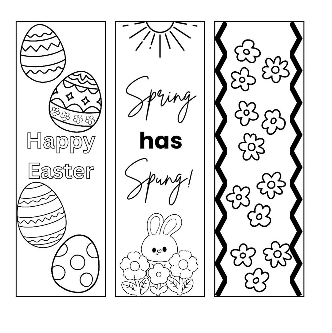 Easter Bookmark Coloring Page – Printable Coloring Sheet With 3 ...
