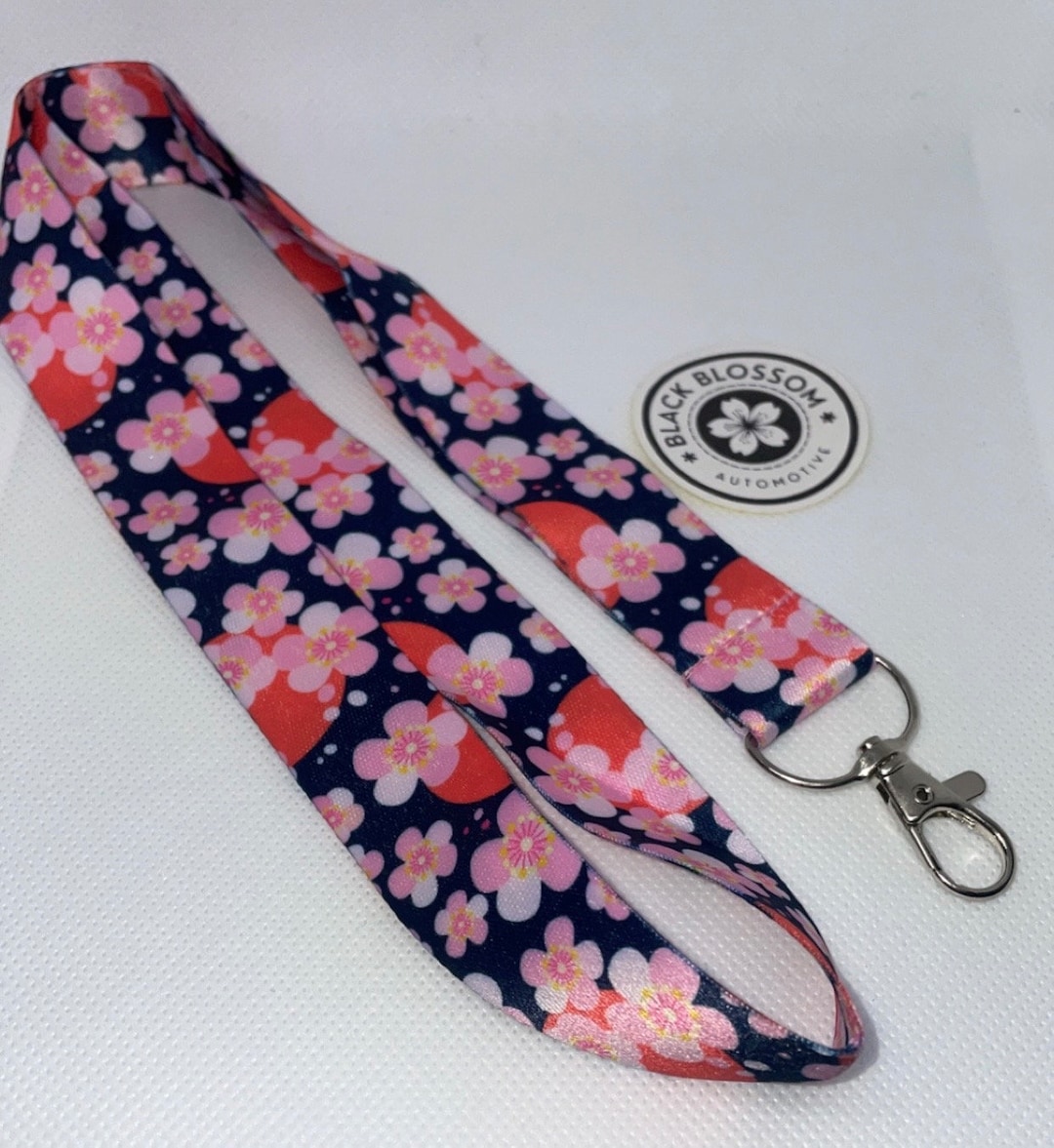 Black Blossom Club Lanyard | Car Lanyard | Japanese Lanyard | Navy ...