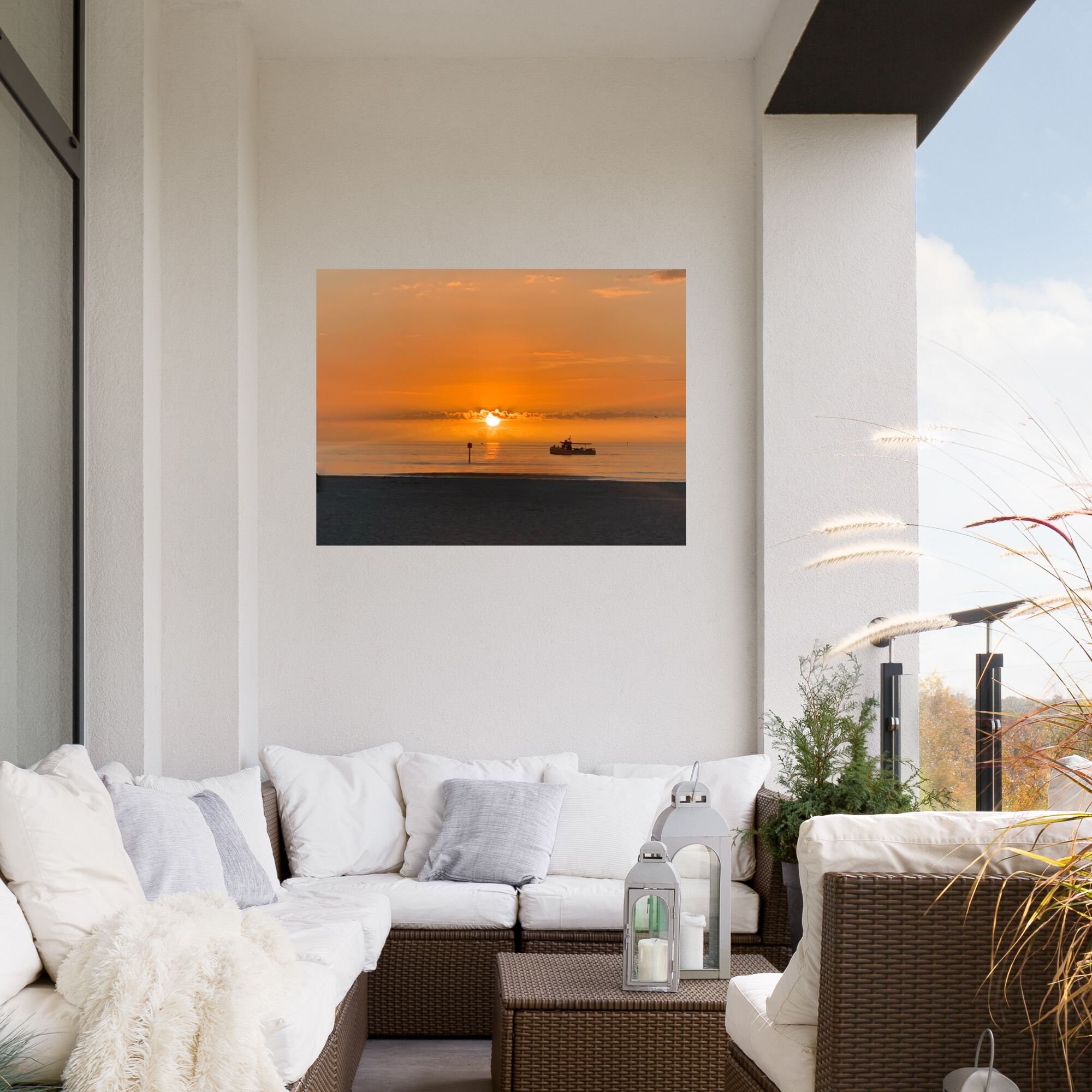 Clearwater Beach Sunset Wall Art Canvas Print, Tropical Home Decor Wall ...