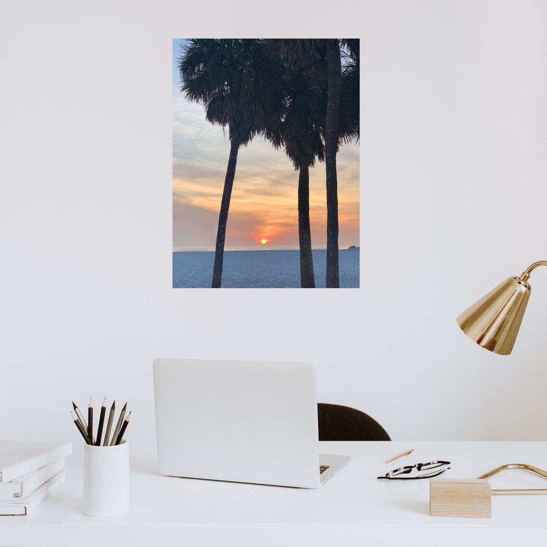 Clearwater Beach Sunset, Sunset Photo Canvas, Office Decor, Home Decor ...