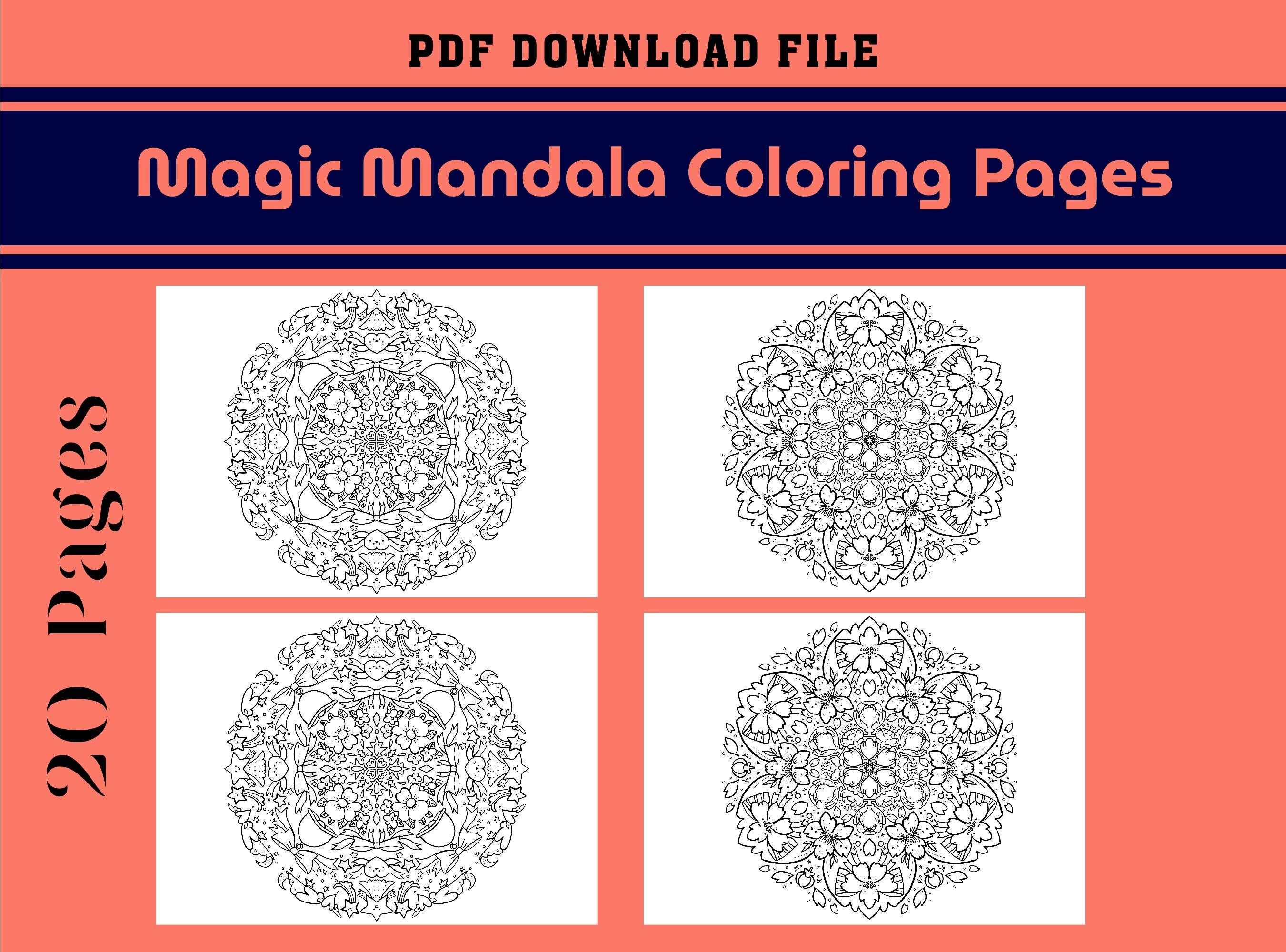 Magic Mandala Coloring Pages - Etsy