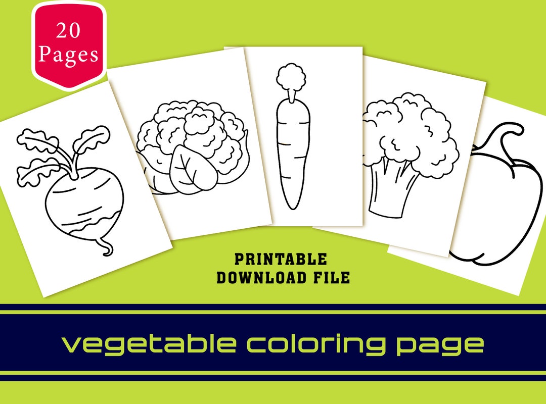 Vegetable Coloring Pages for Kids - Etsy