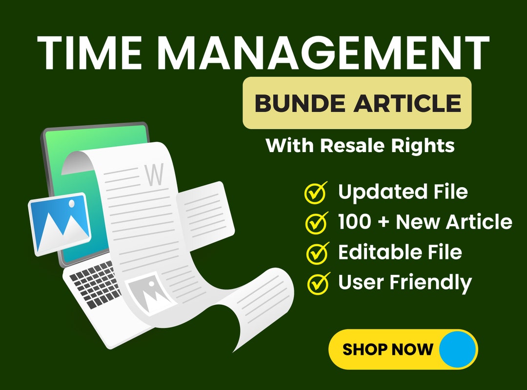 Time Management Bundle Article With Resell Rights - Etsy
