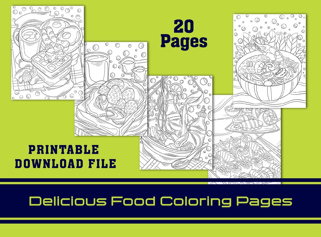 Delicious Coloring Pages - Etsy