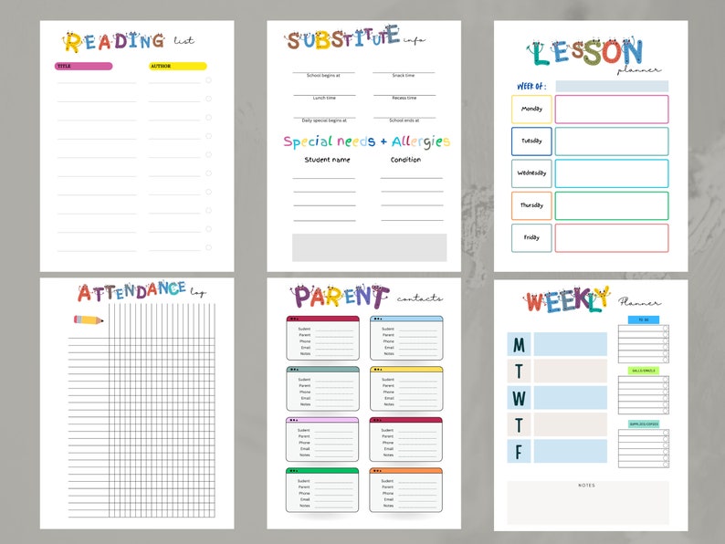 Teacher Planner Printable - Stay Organized With Lesson Plans, Academic ...