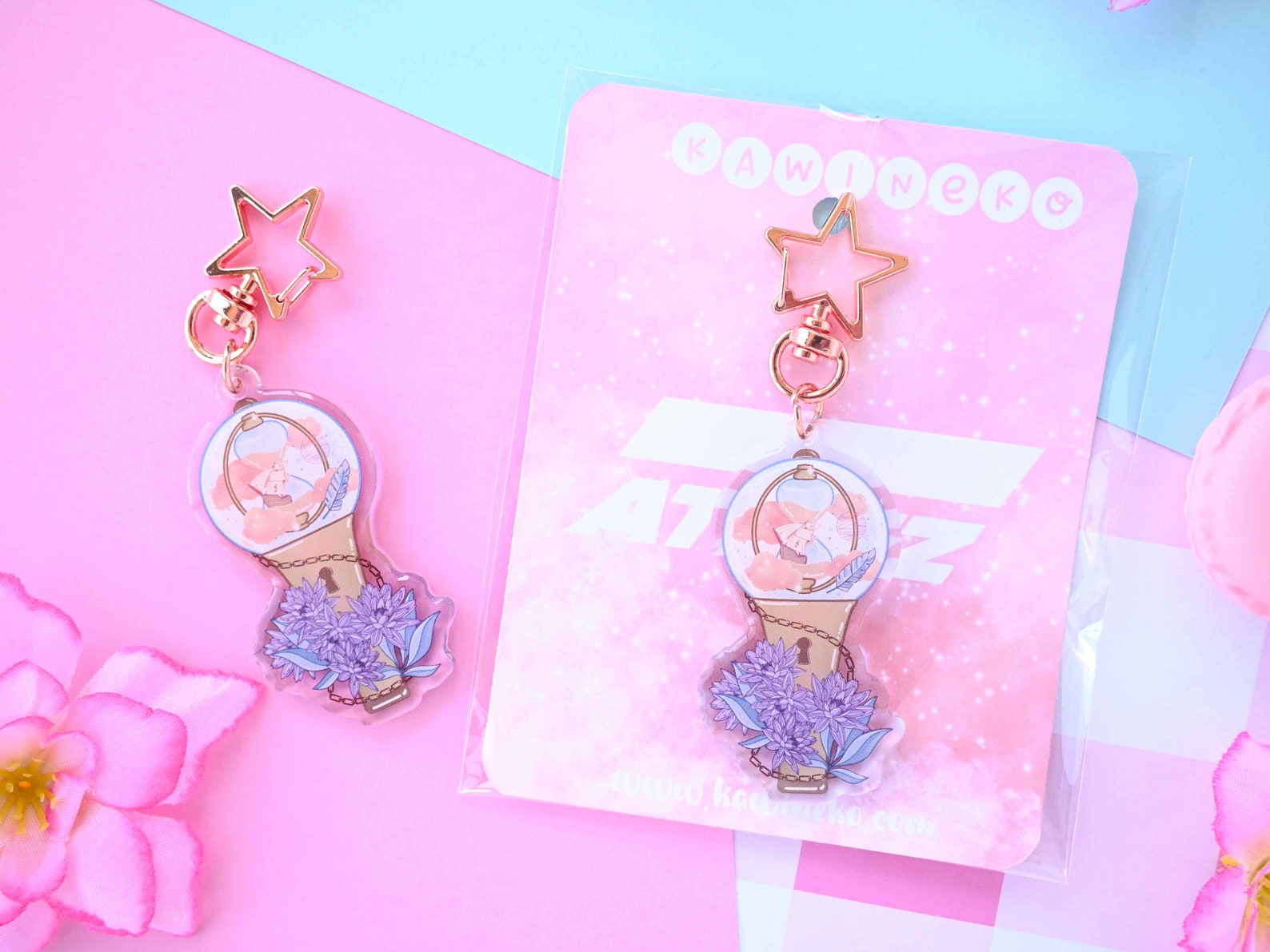Keychain Kpop Merch San Hongjoong Seonghwa Wooyoung Mingi Charm Light ...
