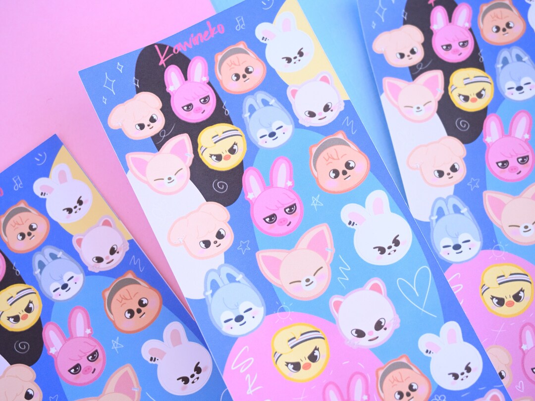 Stay Cute Little Faces 5 Stars Spired Sticker Sheets Kpop Wolfchan - Etsy
