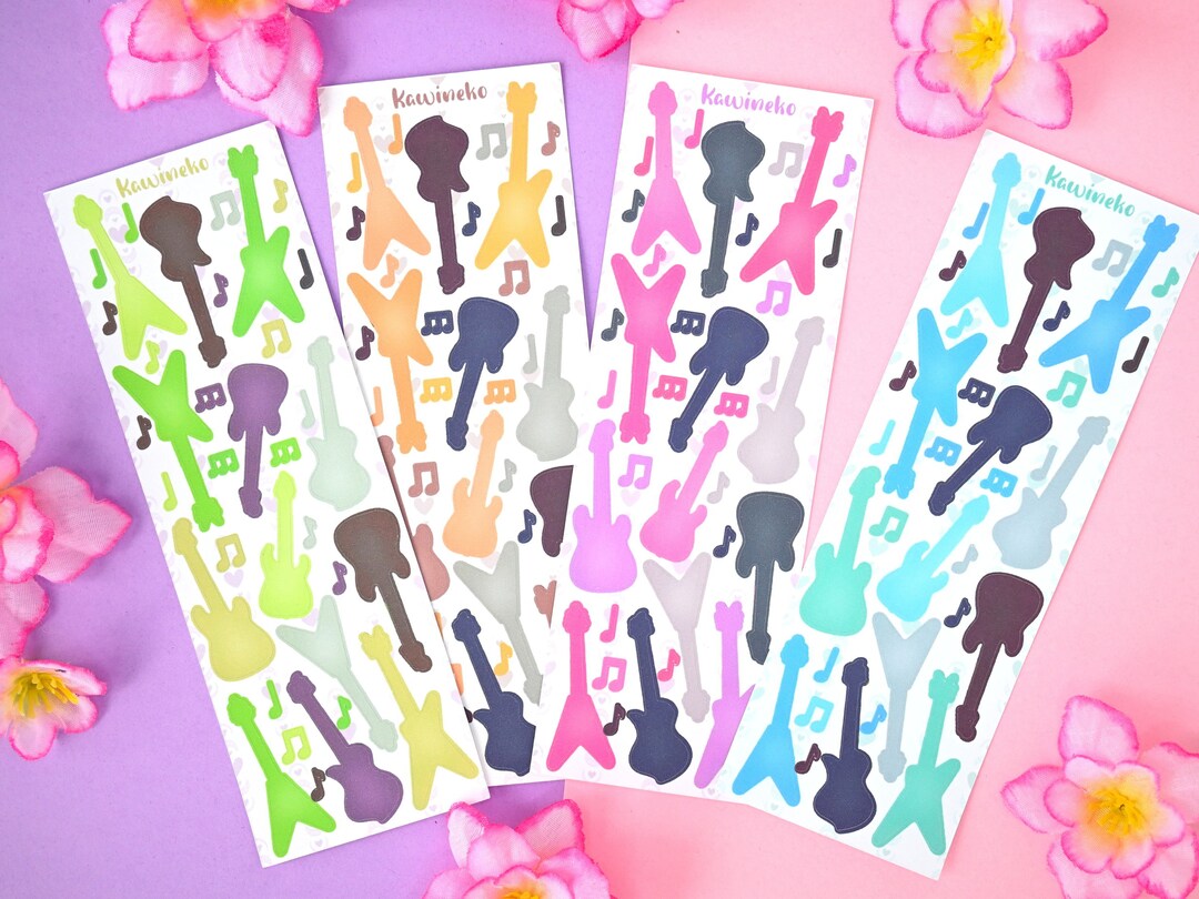 Give Me Music , Guitars and Music Notes Sticker Sheets Deco Polcos ...