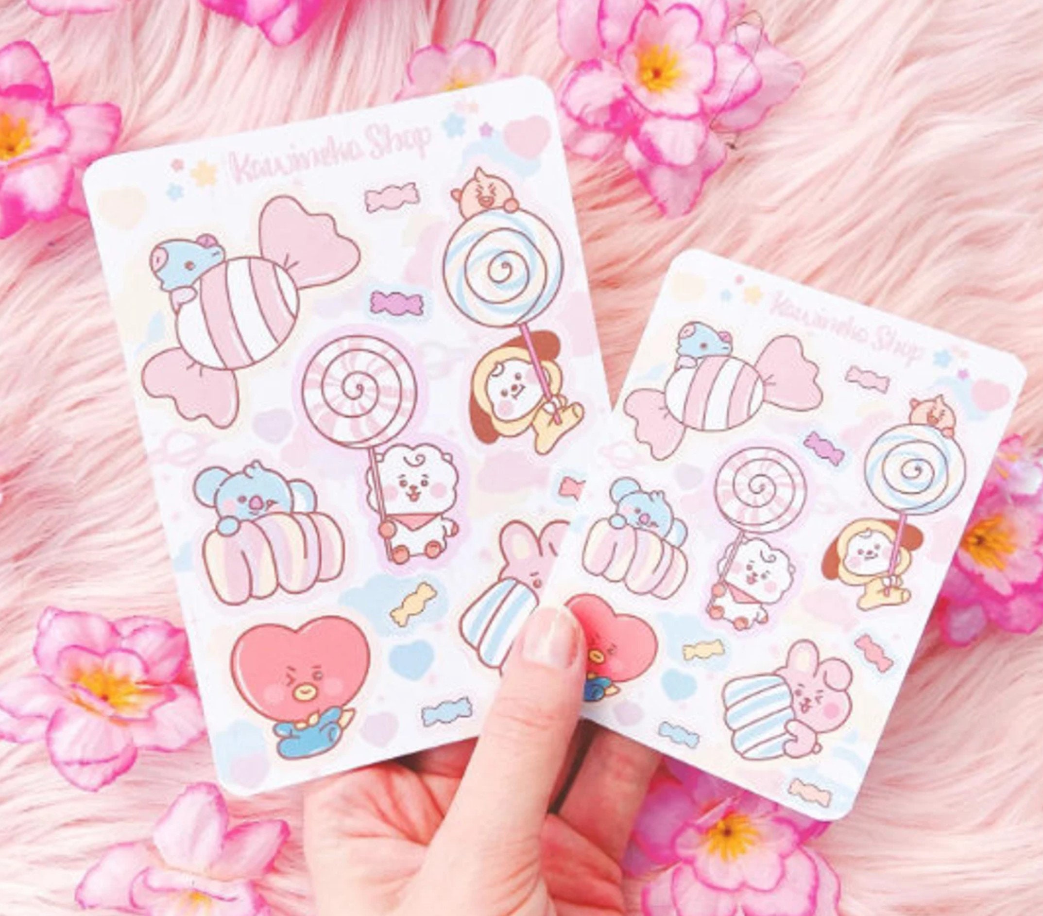 Candy Party Cartoon Sticker Sheets Kpop Cute Journaling - Etsy
