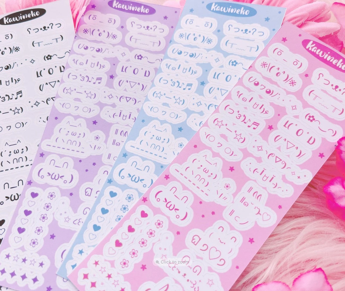 Cute Ascii Art Sticker Sheets Deco Polcos Toploaders Journal - Etsy