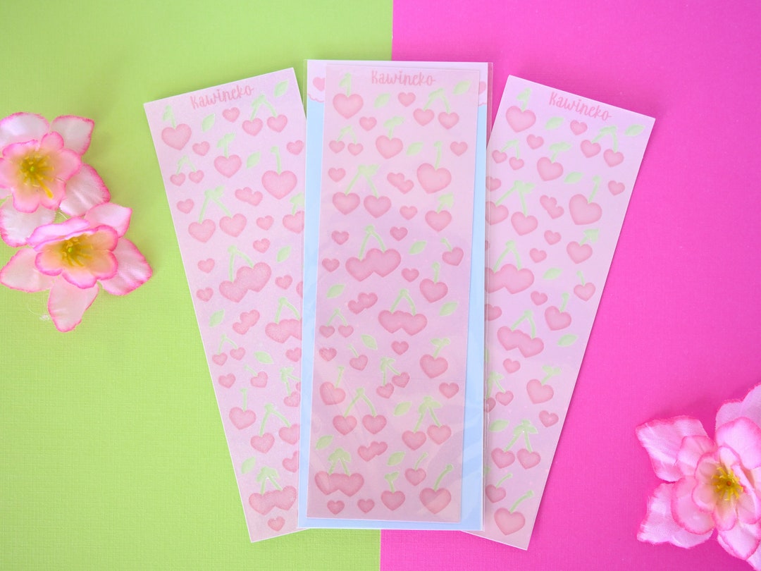 Cherry Hearts Sticker Sheet - Etsy