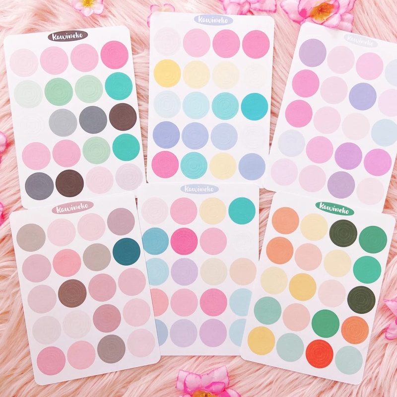 Circle Outline Stickers - Etsy