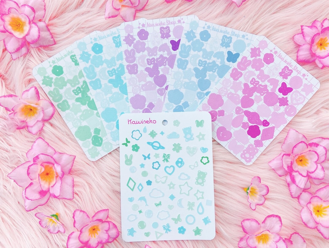 Colorful Little Decos Shapes With Plaid Pattern Sticker Sheet Polcos ...