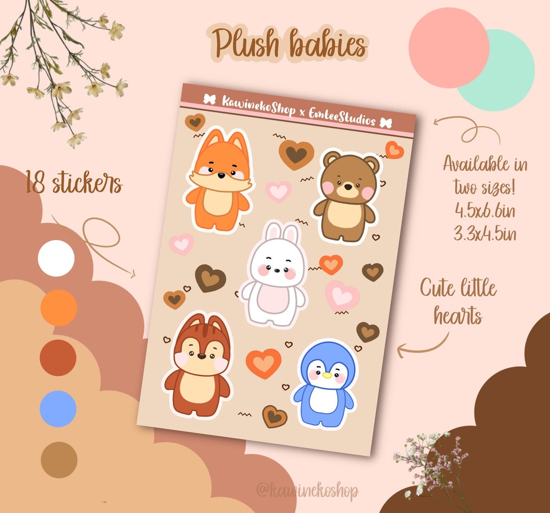 Cute Animals Cartoon Deco Sticker Sheet Kpop Cute Kawaii - Etsy