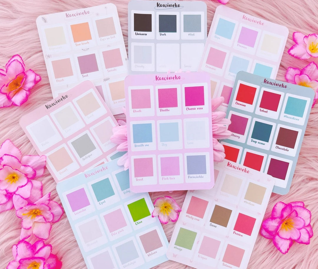 Color Palette Sticker Sheet Journaling Deco Polcos Planner Scrapbooking ...