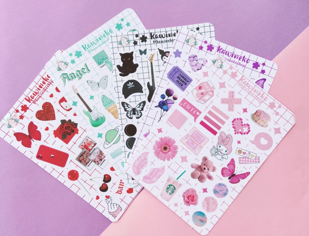 Color Core Deco Sets With Ribbons Shapes and Decos Sticker Sheets - Etsy
