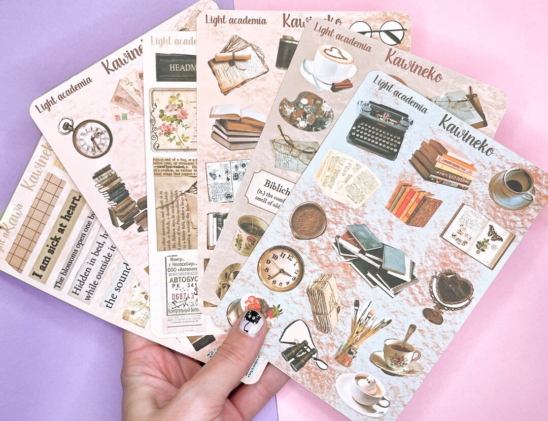 Light Academia Core Sticker Sheet Scrapbooking Journaling - Etsy