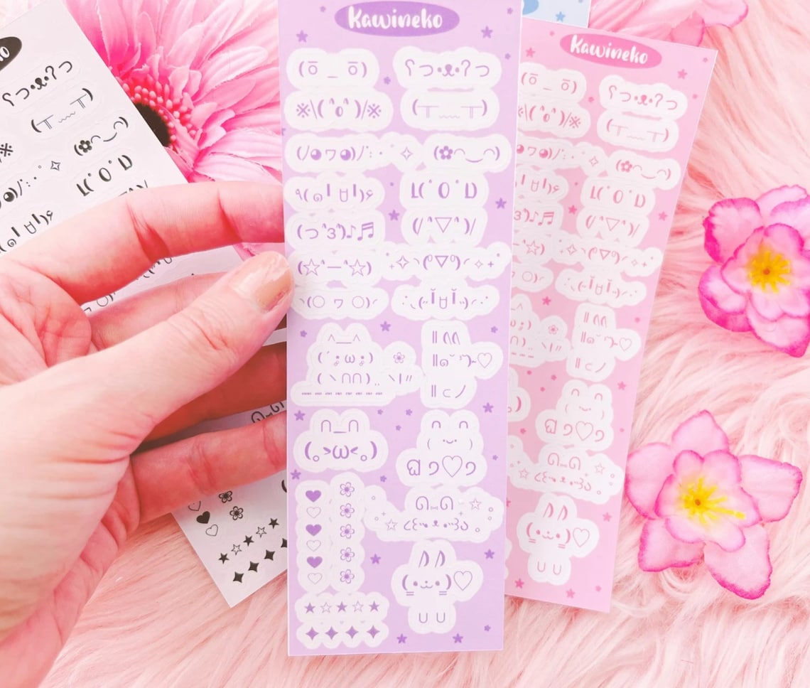 Cute Ascii Art Sticker Sheets Deco Polcos Toploaders Journal - Etsy