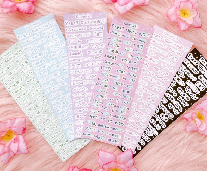 Ascii Cute Little Faces Sticker Sheets Deco Polcos Toploaders - Etsy UK
