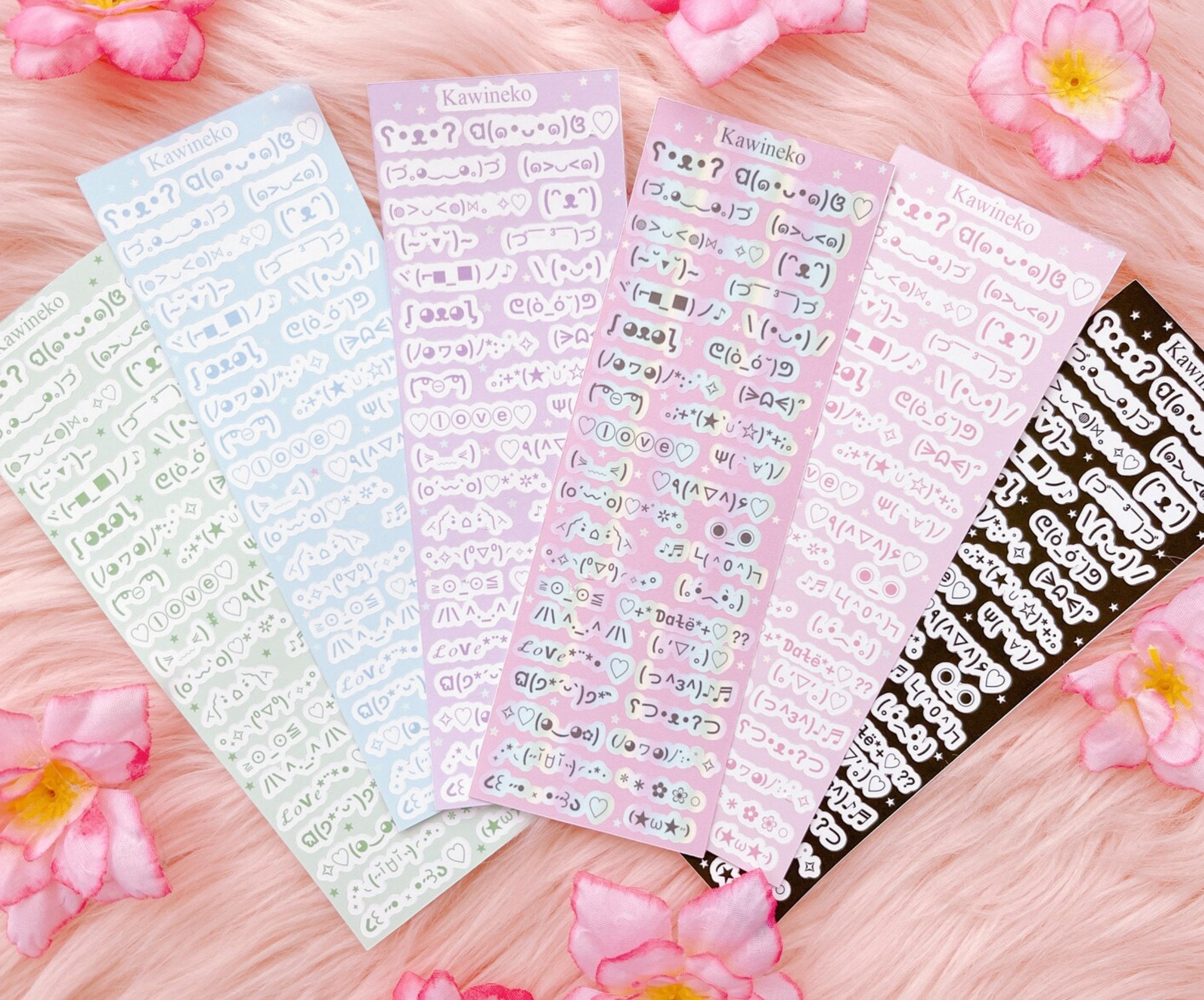 Ascii Cute Little Faces Sticker Sheets Deco Polcos Toploaders - Etsy UK