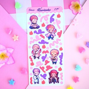 Yuji Itadori Sukuna JJK Anime Deco Sticker Sheet Polcos Journaling Cute ...
