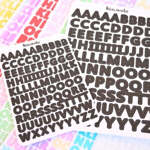 Big and Small Alphabet Stickers Sheets Toploaders Journaling Polcos - Etsy