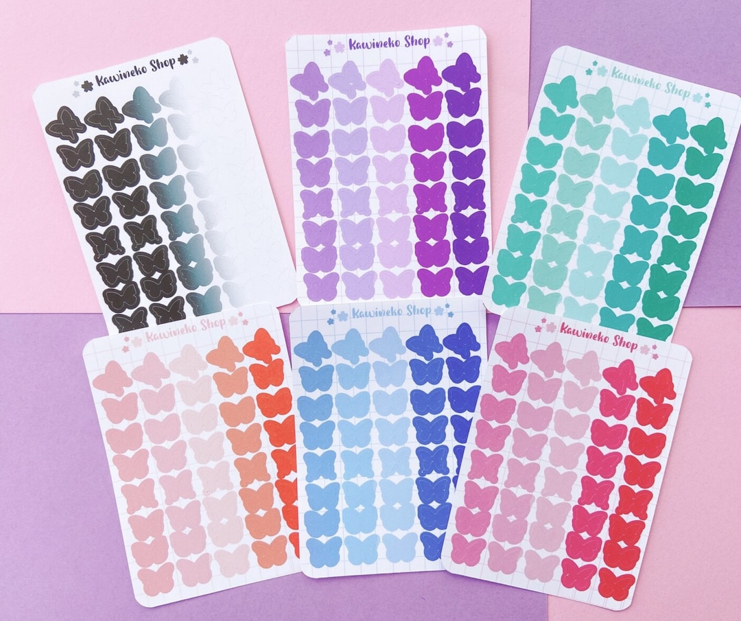 Little Butterflies Shapes Sticker Sheet Journaling Deco Polcos Planner ...