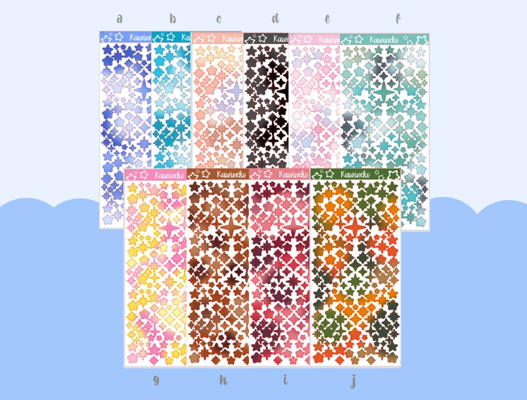 Stars Little Cute Shapes Stickers Sheets Deco Scrapbooking Planner ...