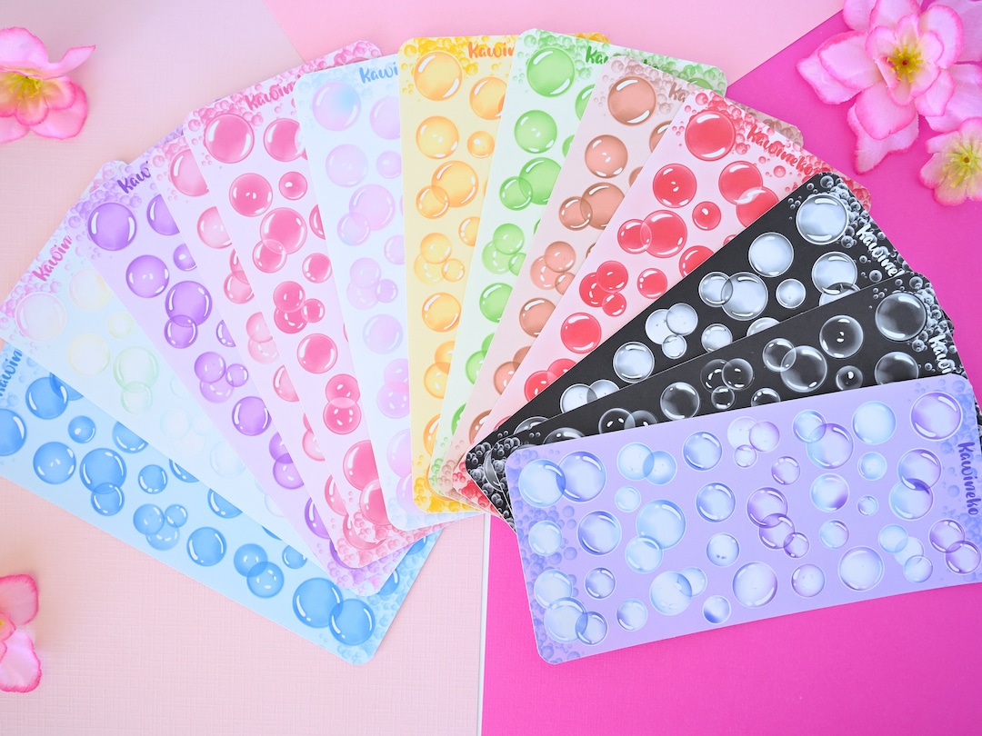Bubbles Soap Sticker Sheets Deco Polcos Toploaders Journal - Etsy